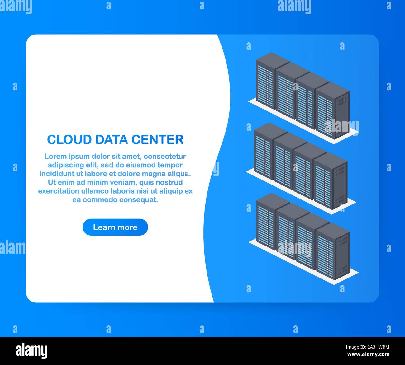 Cloud data center concept. Header design for website. Vector stock ...