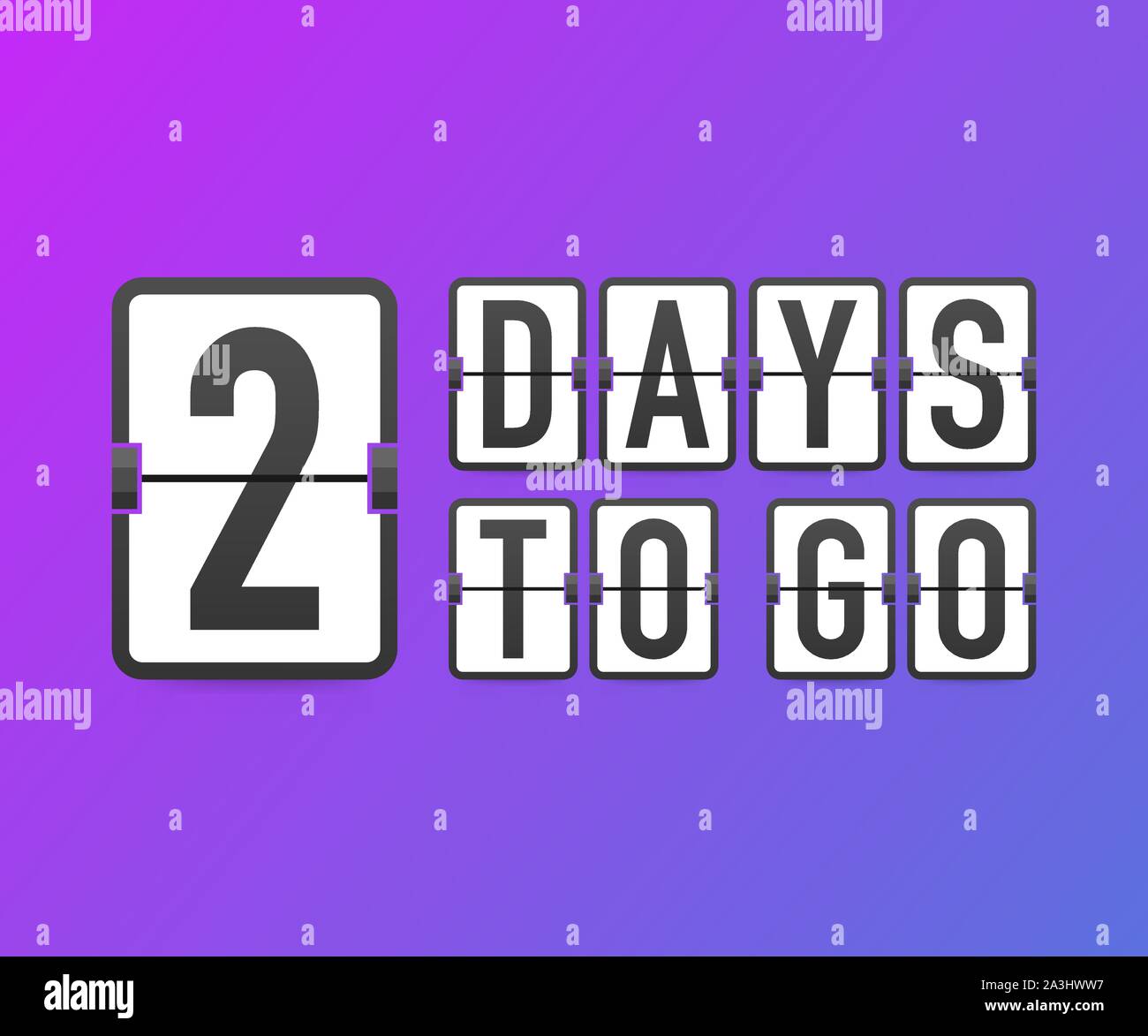 Two days to go. Time icon. Vector stock illustration Stock Vector Image ...