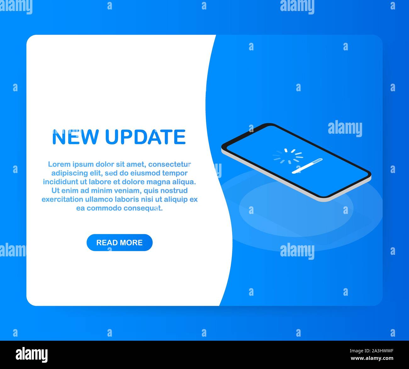 System software update, data update or synchronize with progress bar on the screen. Vector stock ...