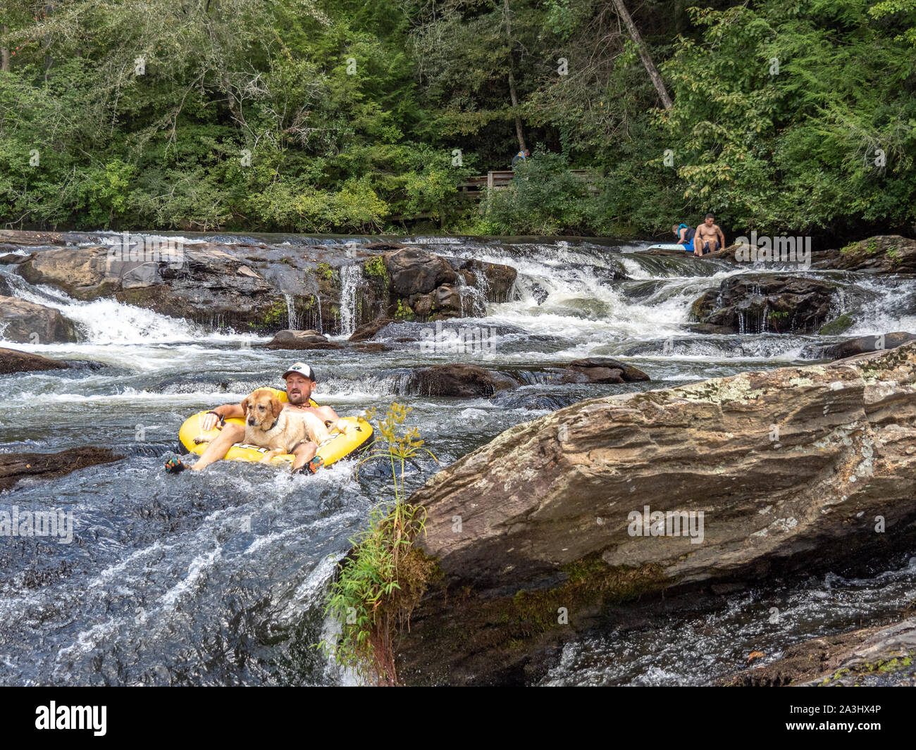 Man floating in an inner tube hi-res stock photography and images - Alamy