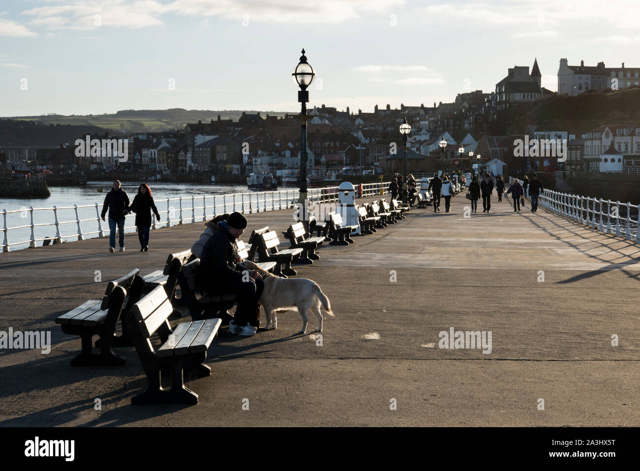 Whitby west pier hi-res stock photography and images - Alamy