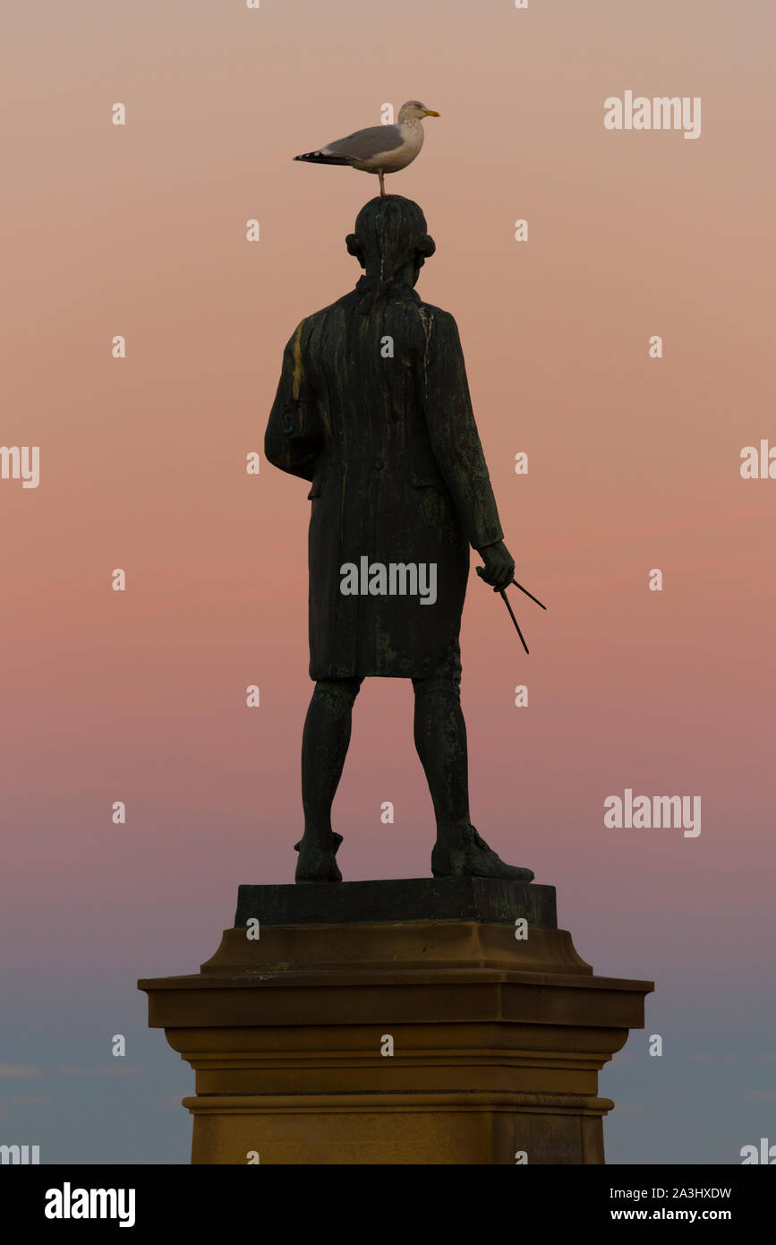 Captain James Cook Monument West Cliff Whitby North Yorkshire Stock ...