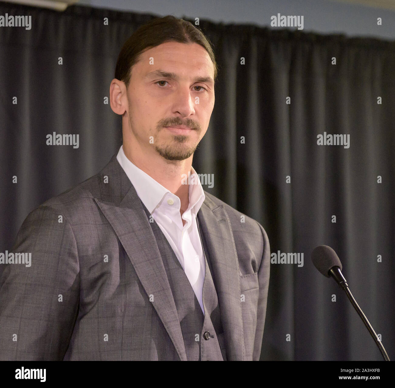 Malmö, Sweden. 8th Oct, 2019. Swedish soccer player Zlatan Ibrahimovic ...