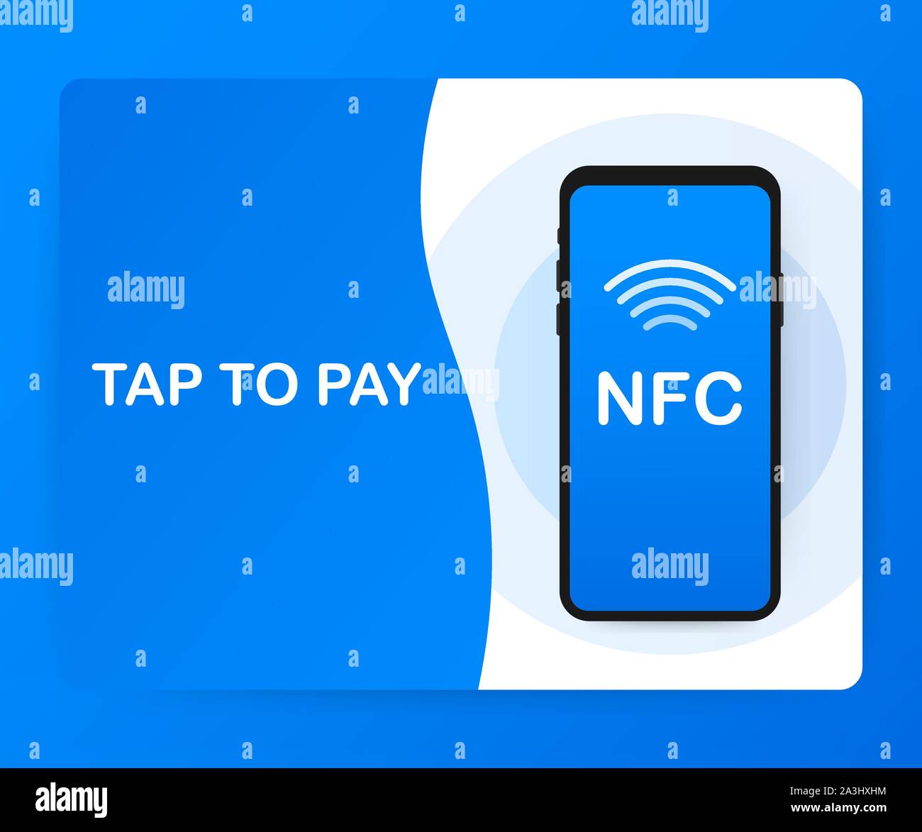 Mobile payment. NFC smart phone concept flat icon. Vector stock ...