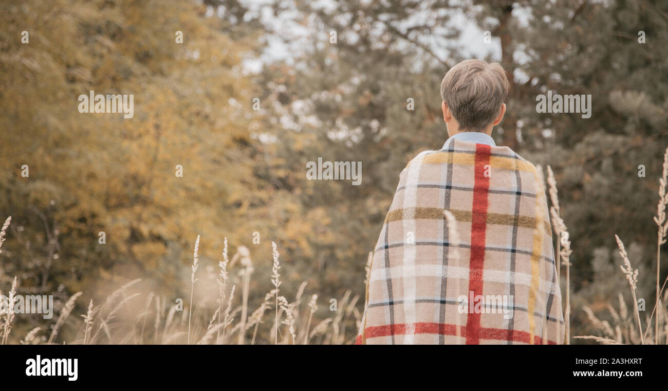 Depression concept - female in front of autumn nature Stock Photo - Alamy