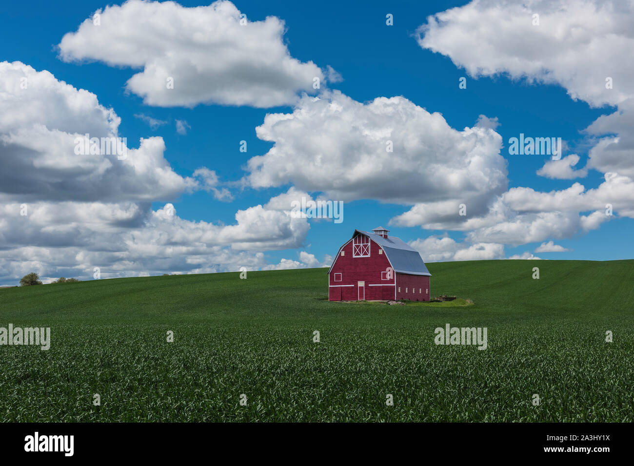 Palouse Red Barn Stock Photo - Alamy