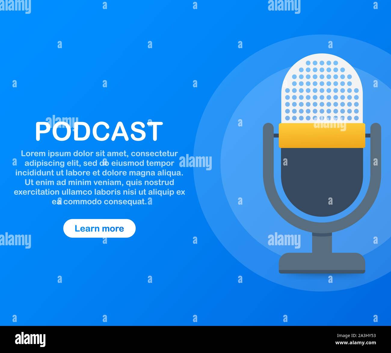 Podcast icon, vector symbol in flat isometric style isolated on color ...