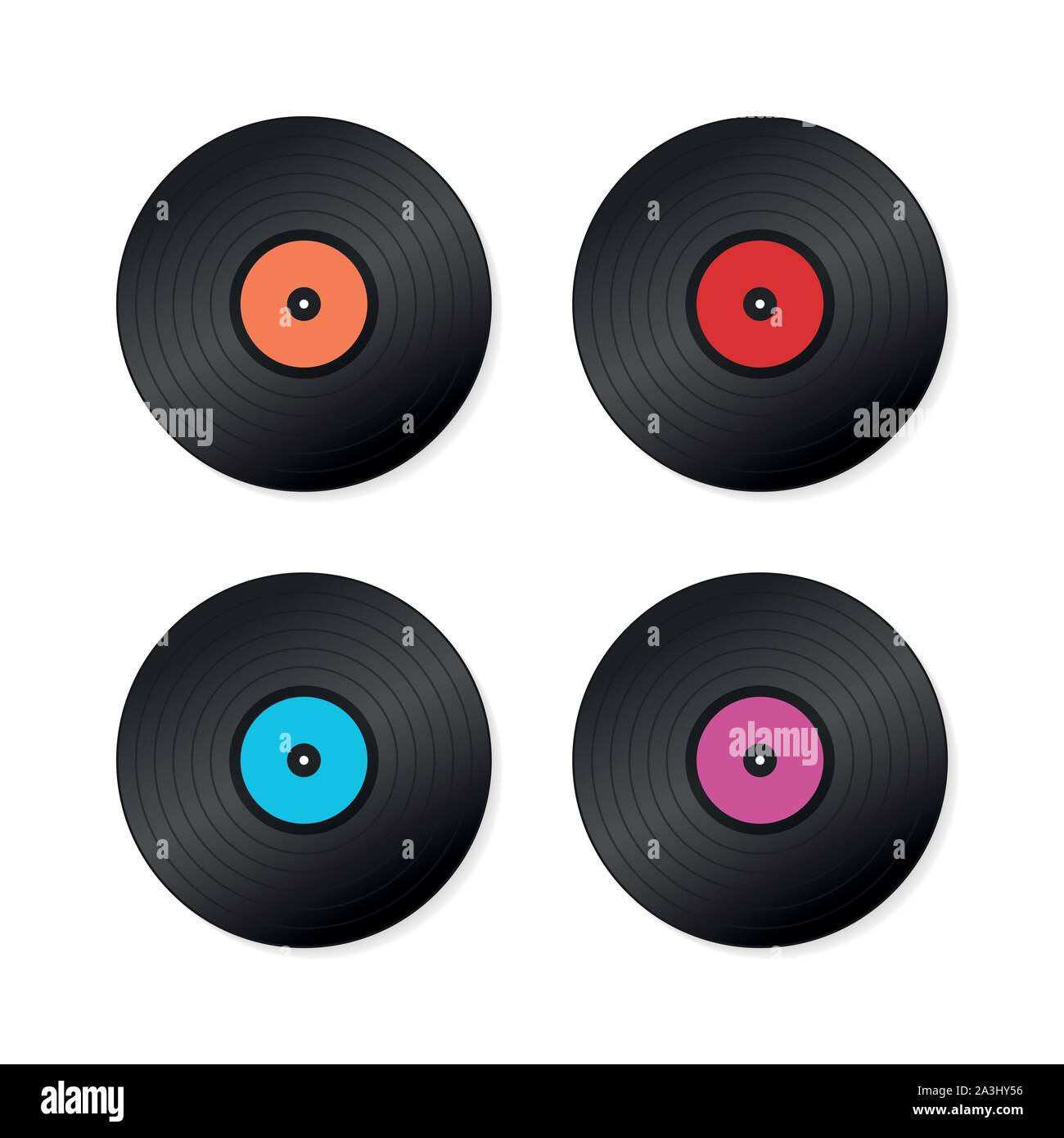 Set Realistic Vinyl Record with Cover Mockup. Disco party. Retro design ...