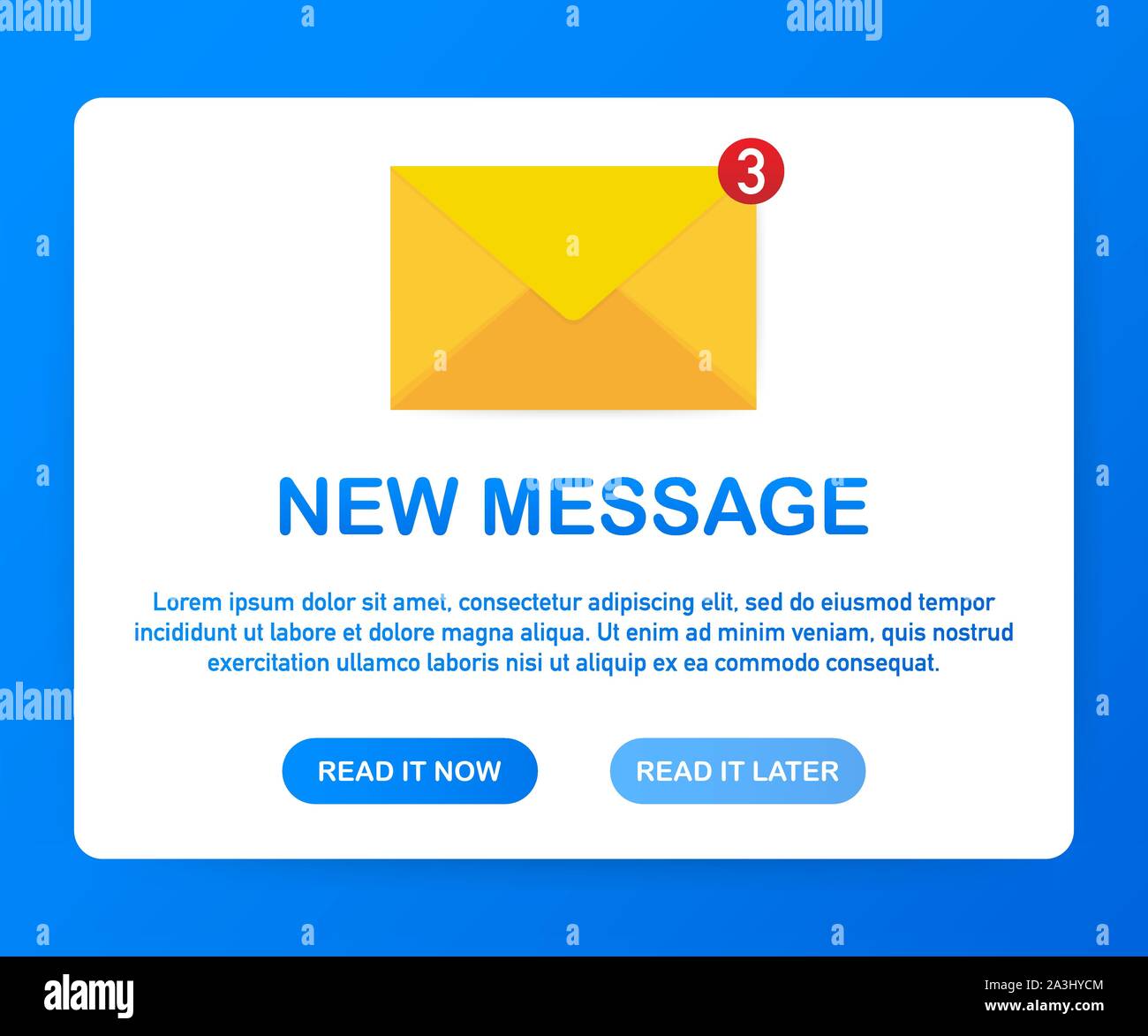 Email notification concept. New email. Vector stock illustration Stock ...