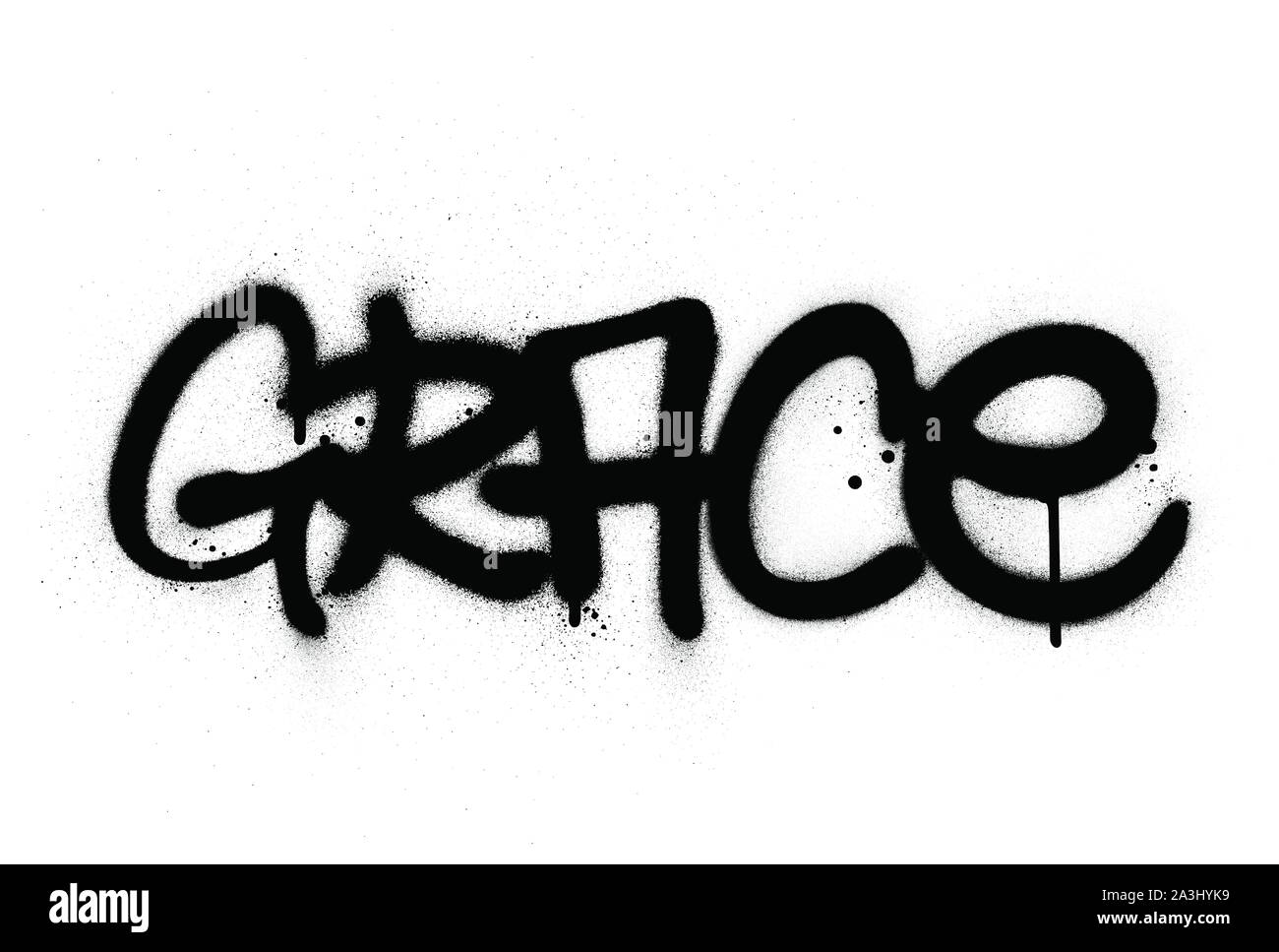 graffiti grace word sprayed in black over white Stock Vector Image ...