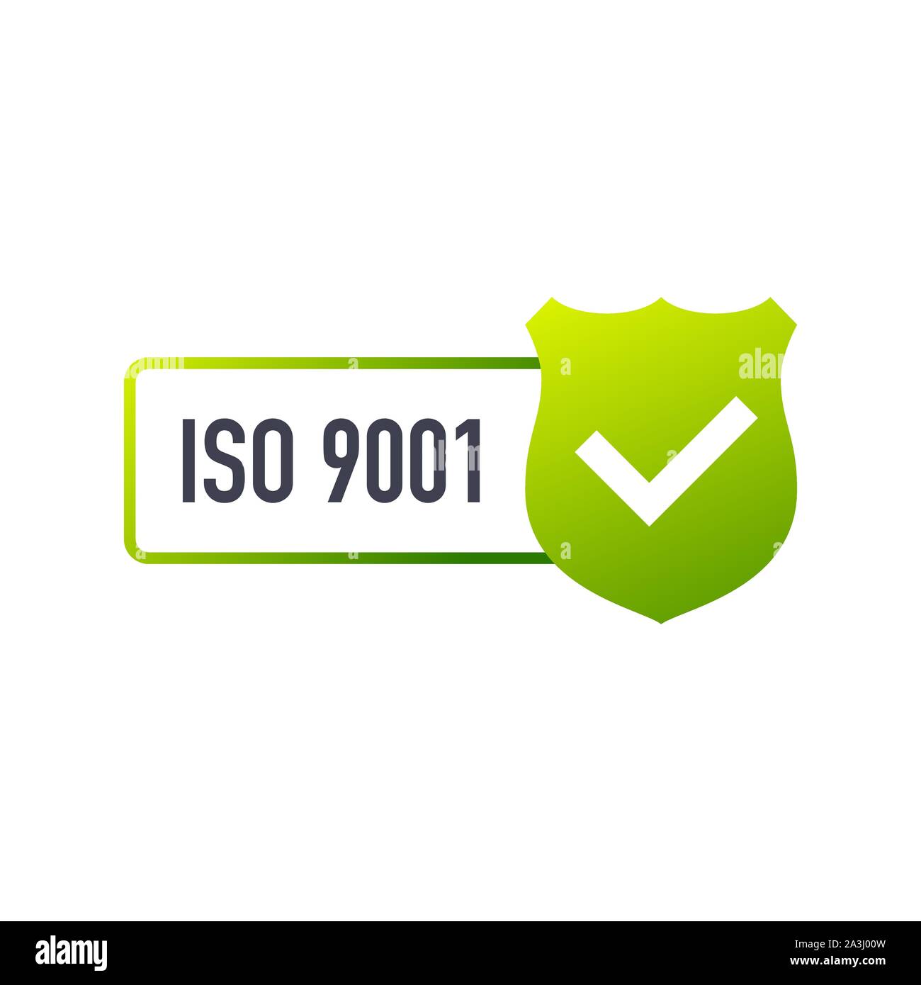 ISO 9001 Certified badge, icon. Certification stamp. Flat design. Vector stock illustration ...