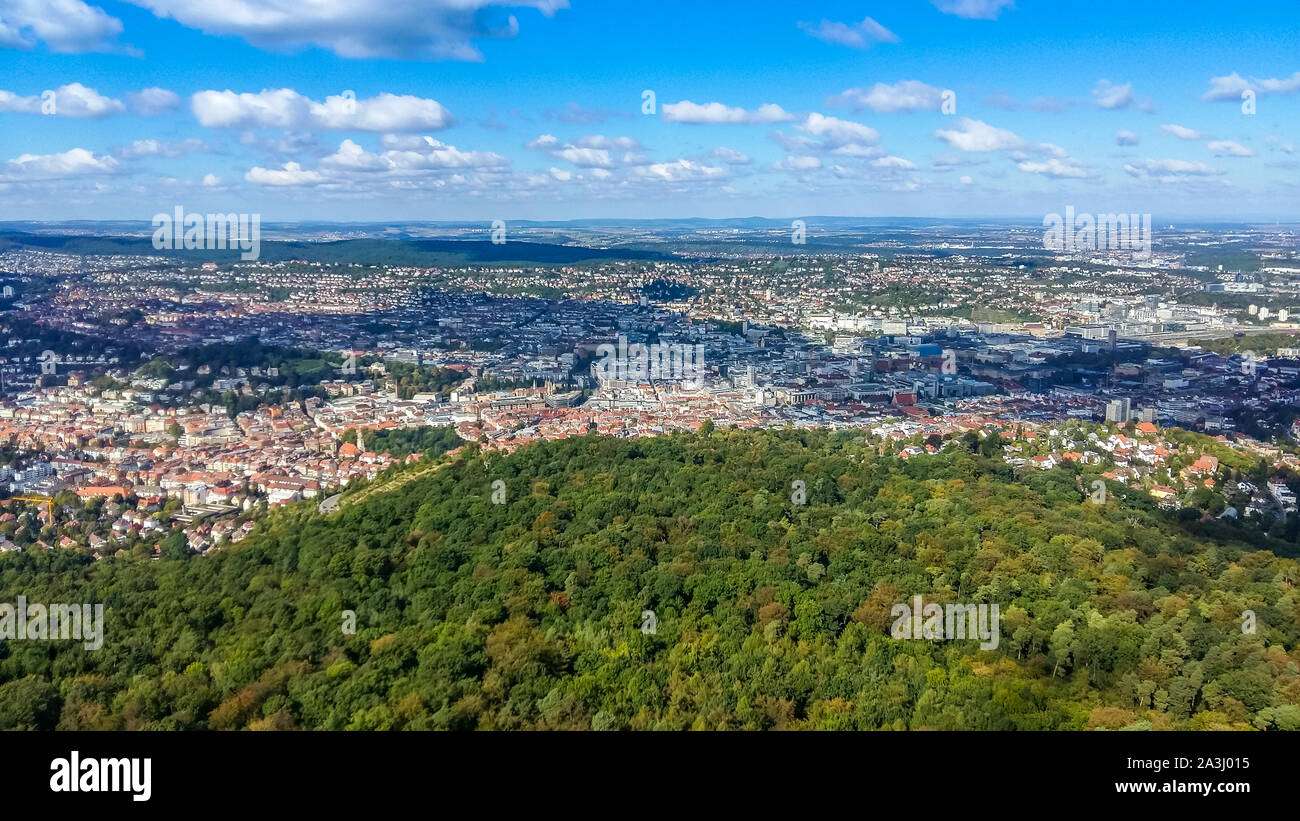 Aerial view stuttgart baden wuerttemberg germany hi-res stock ...