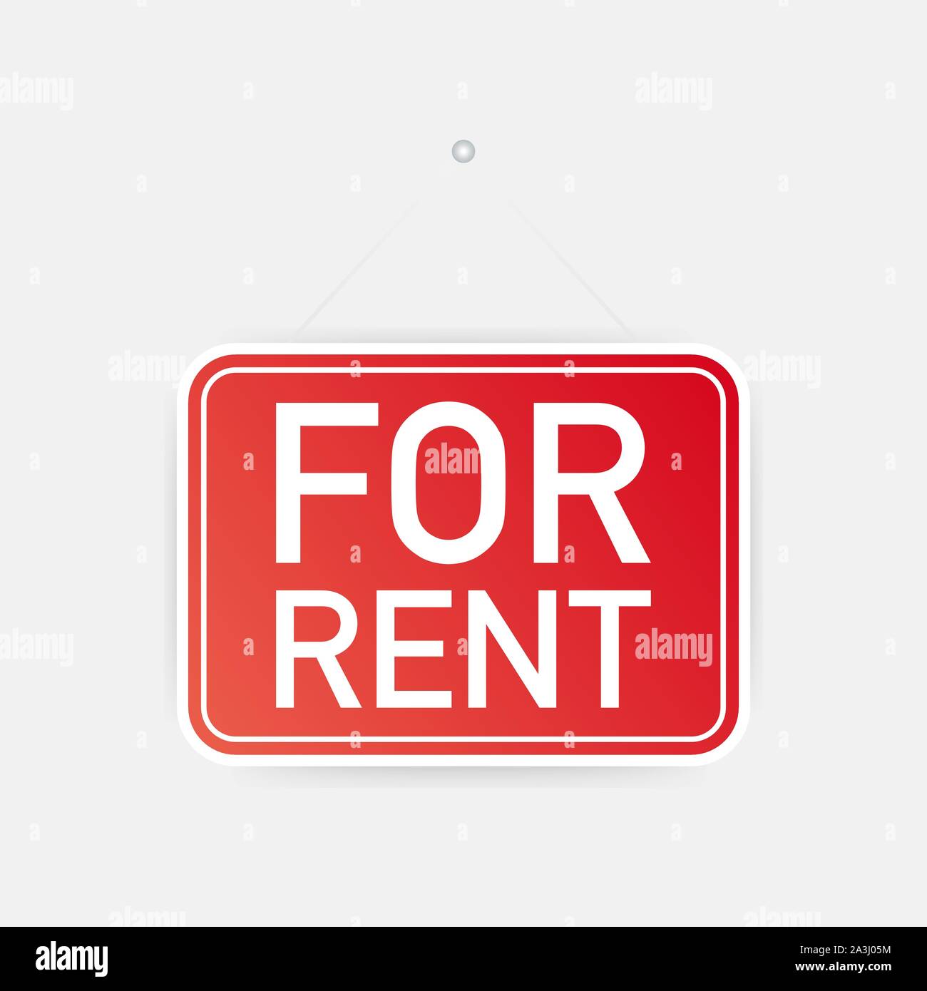 For rent hanging sign on white background. Sign for door. Vector stock ...