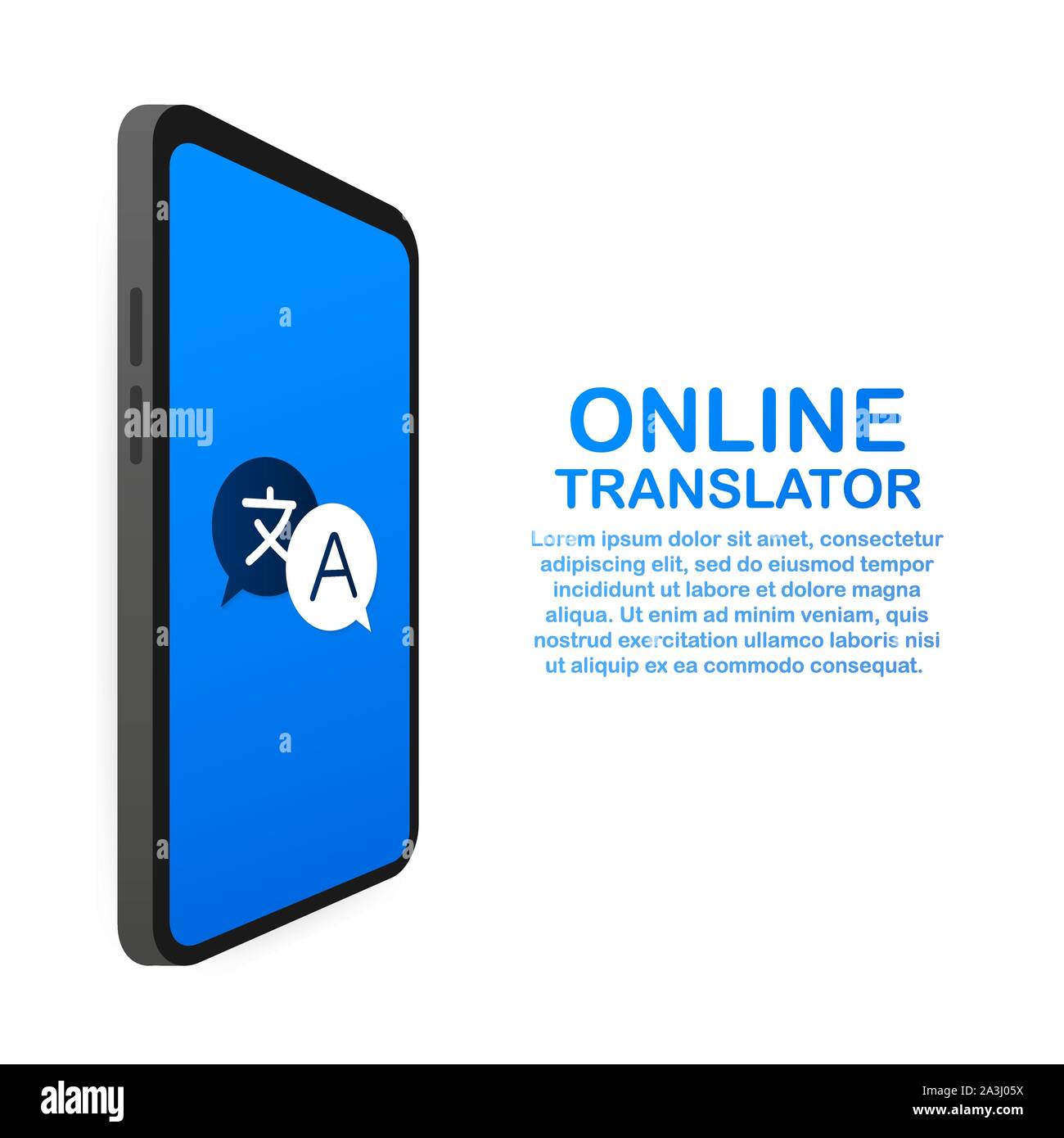 Online translator concept isometric vector illustration. Smartphone ...