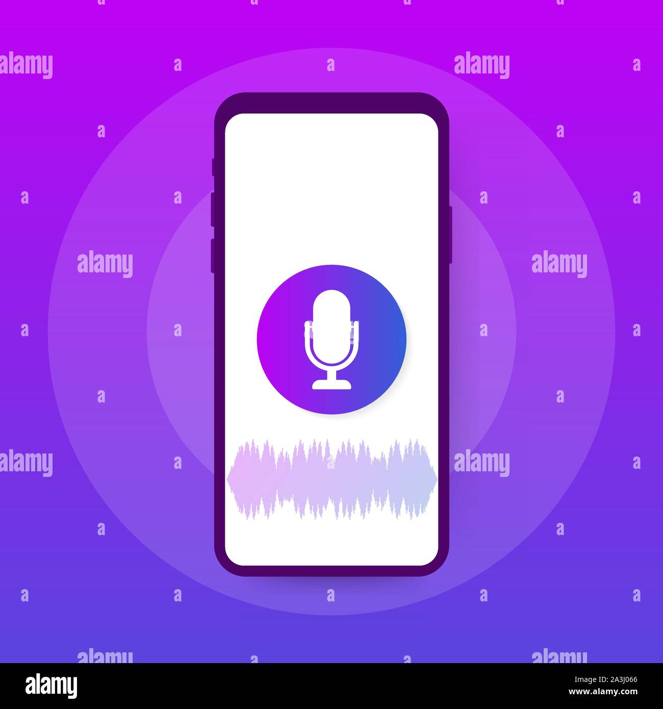 Vector flat voice recognition illustration. Landing page design ...