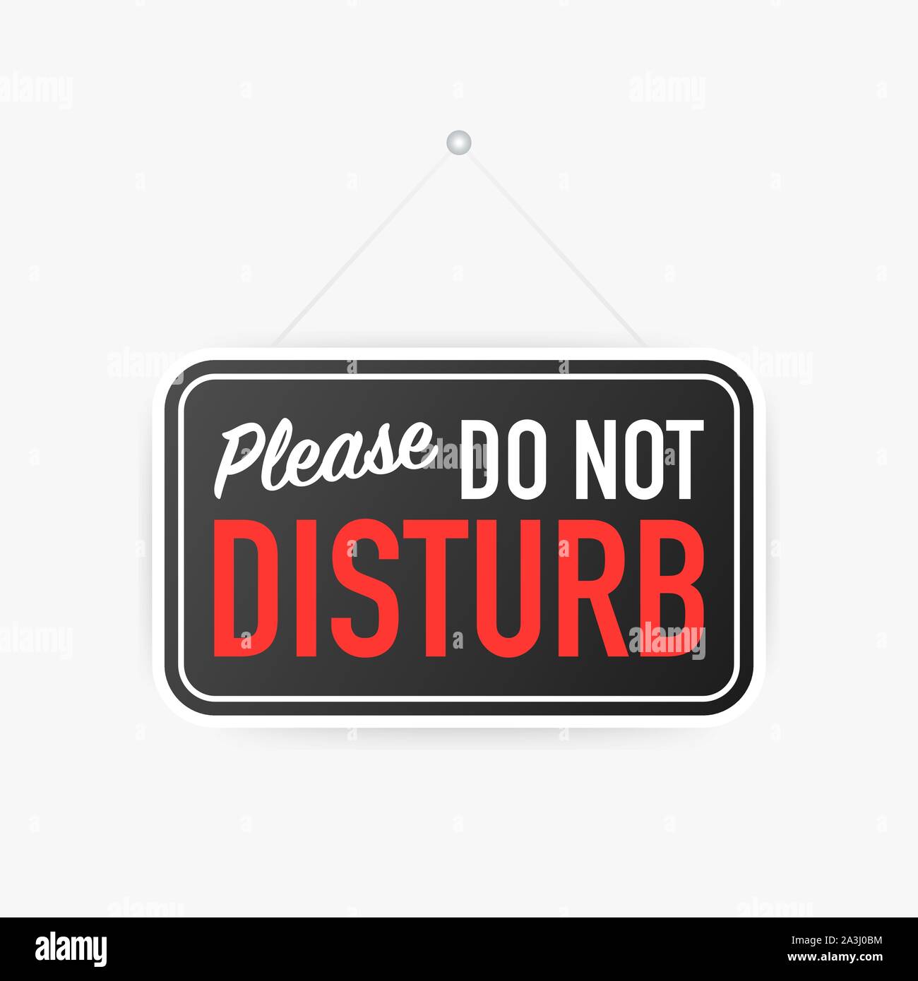 Please do not disturb hanging sign on white background. Sign for door ...