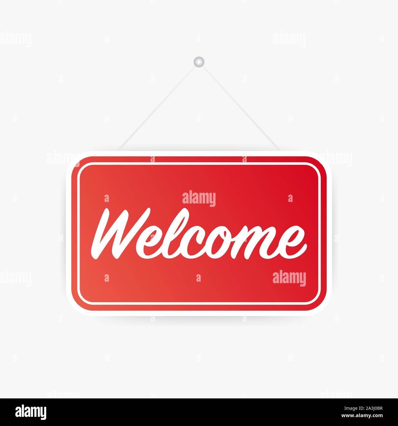 Welcome hanging sign on white background. Sign for door. Vector stock ...