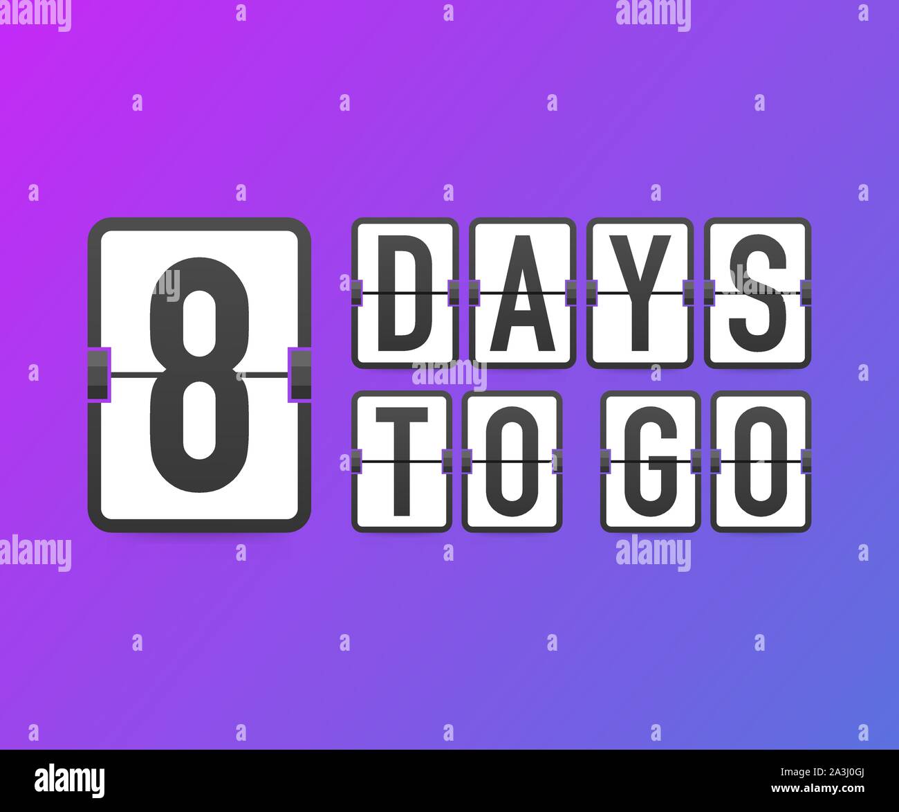 Eight days to go. Time icon. Vector stock illustration Stock Vector ...