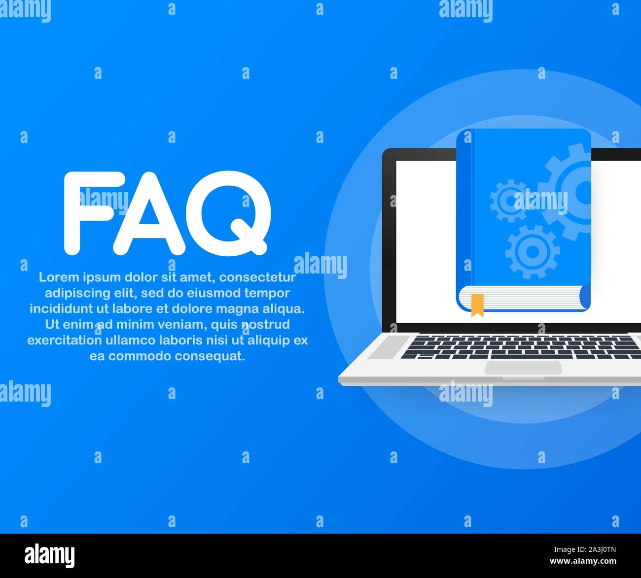 Concept FAQ book for web page, banner, social media. Vector stock ...