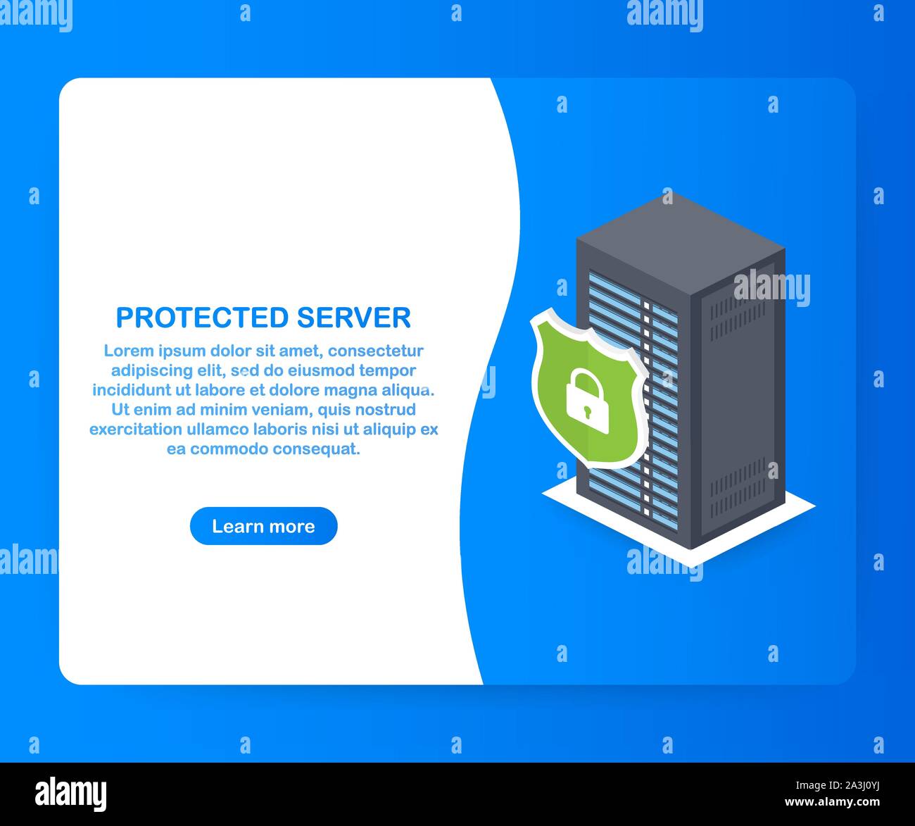 Protected server. Isometric database protection concept. Server room ...