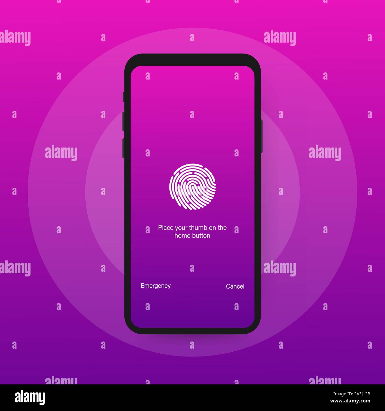 Screen lock authentication password smartphone background template. Illustration of phone ID ...