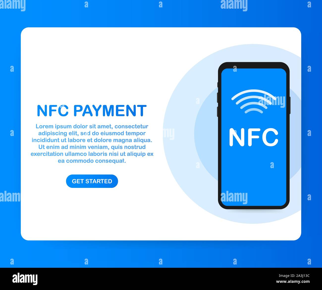 Mobile payment. NFC smart phone concept flat icon. Vector stock ...