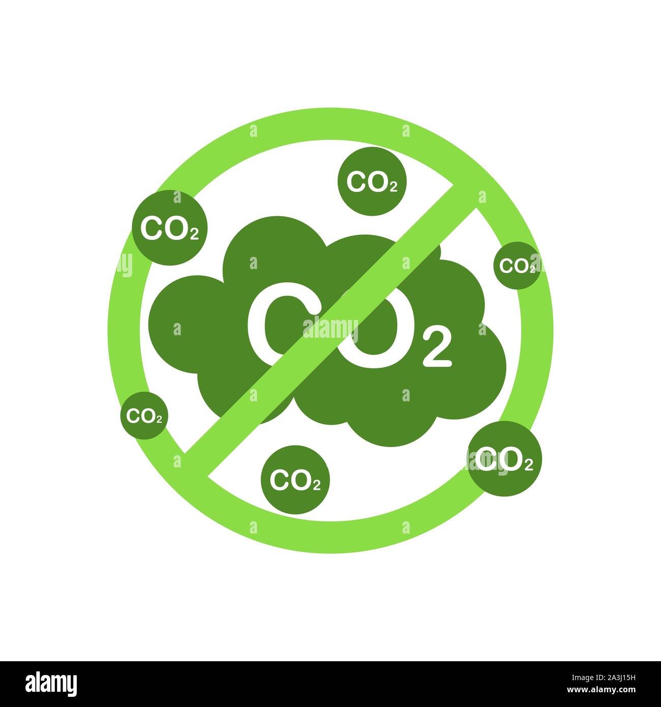 Ecological stop co2 emissions sign on white background. Vector stock ...