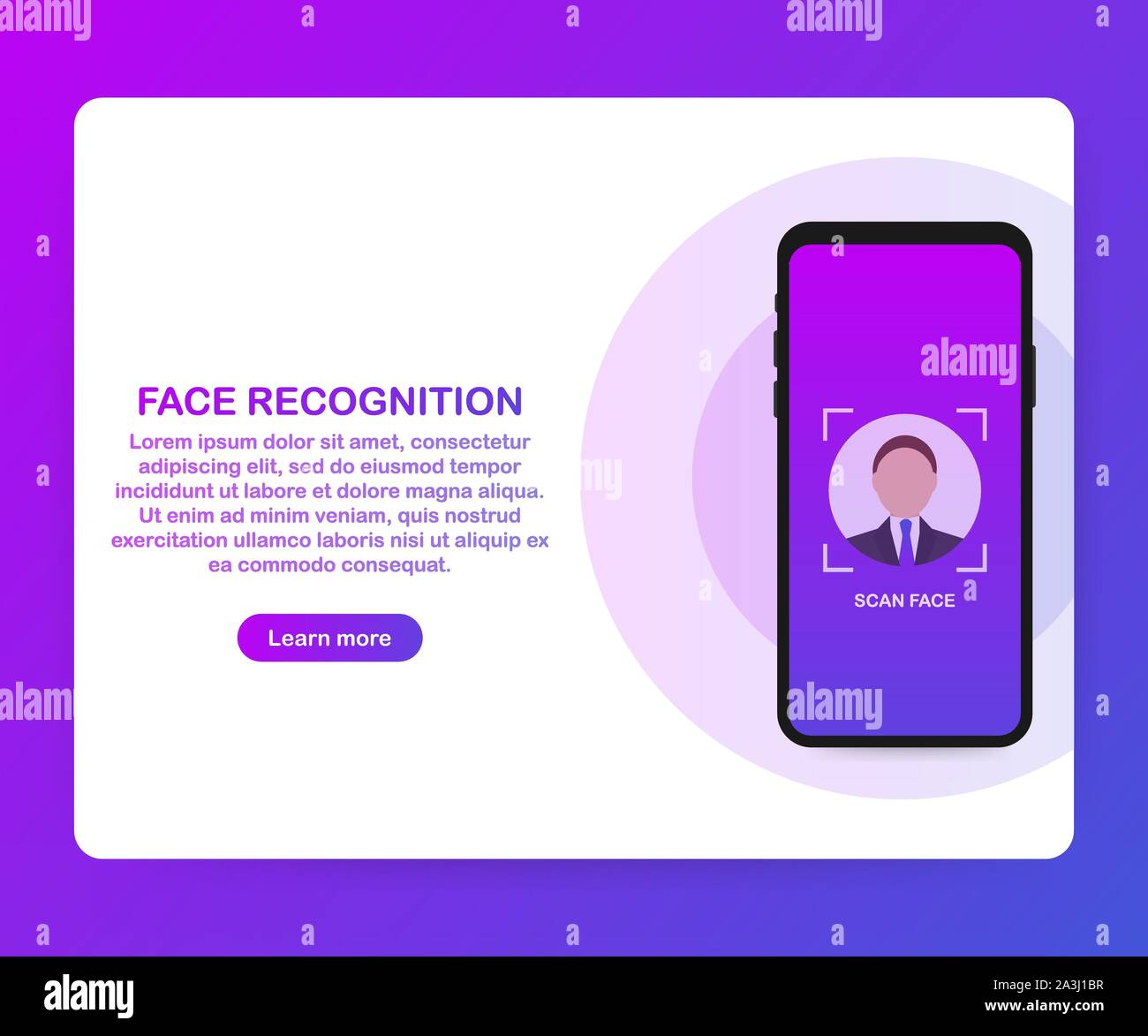 Face recognition concept design. Can use for web banner, infographics ...