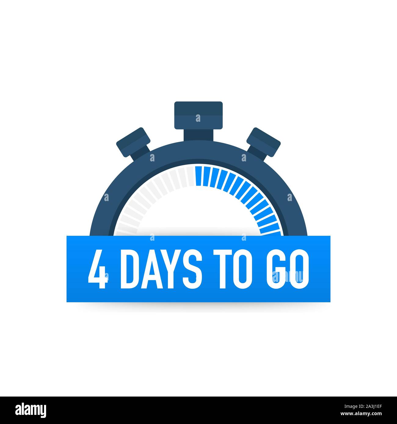 Four days to go. Time icon. Vector stock illustration on white ...