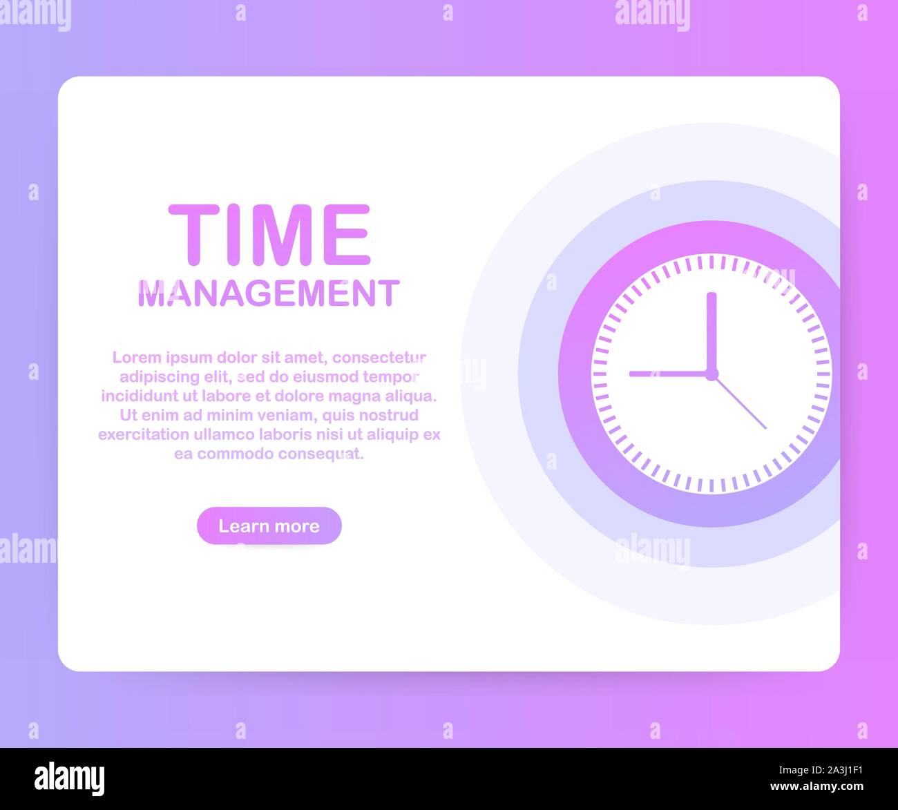 Time management banner with character and text place. Can use for web ...