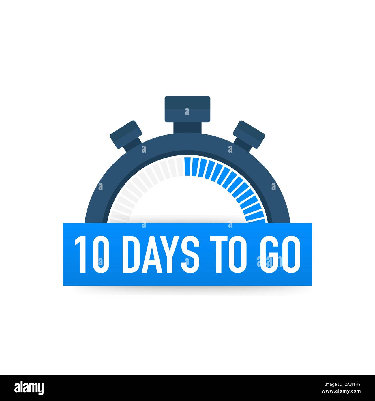 Ten days to go. Time icon. Vector stock illustration on white ...