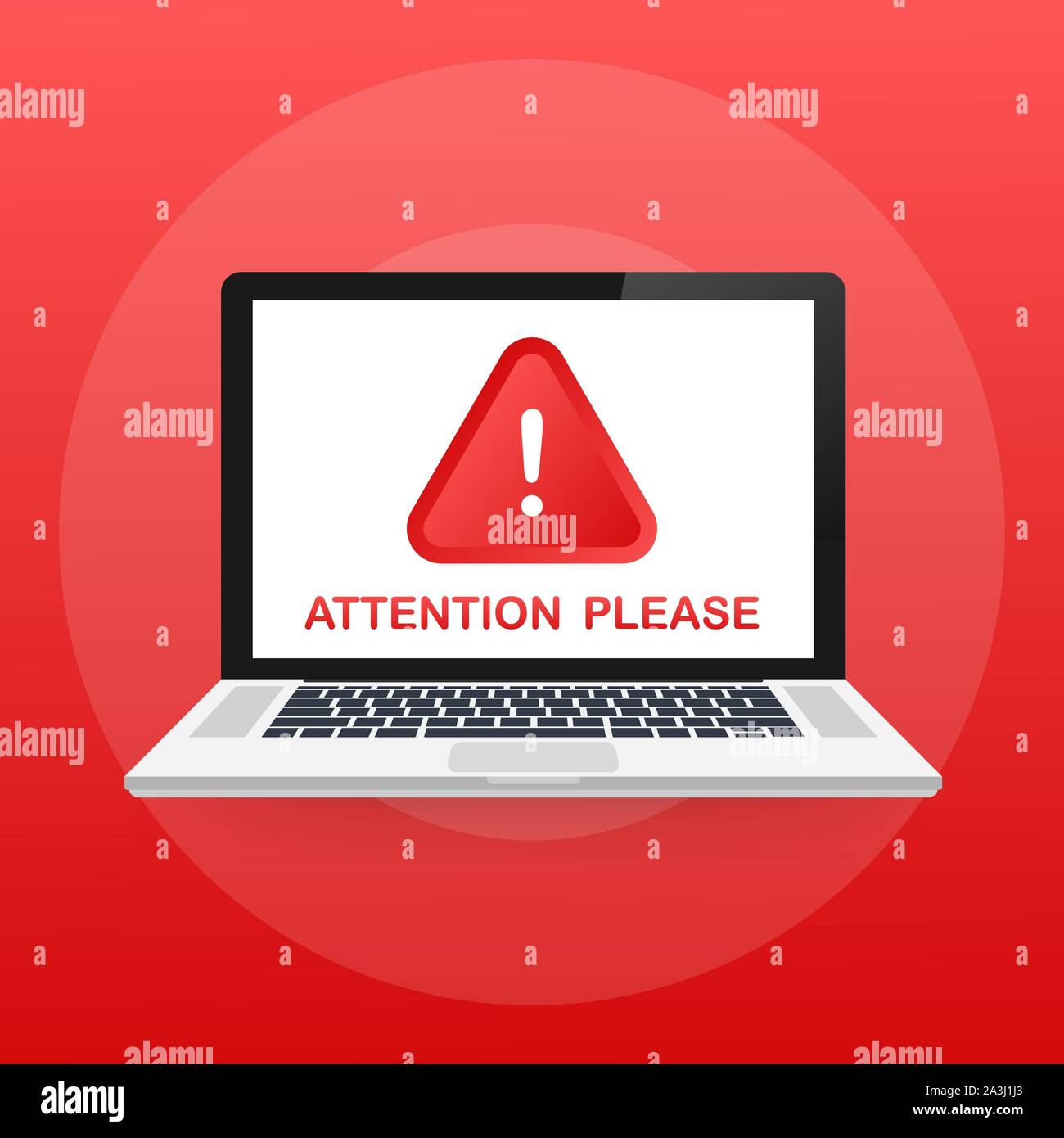 Attention please banner or landing page template. Vector stock ...
