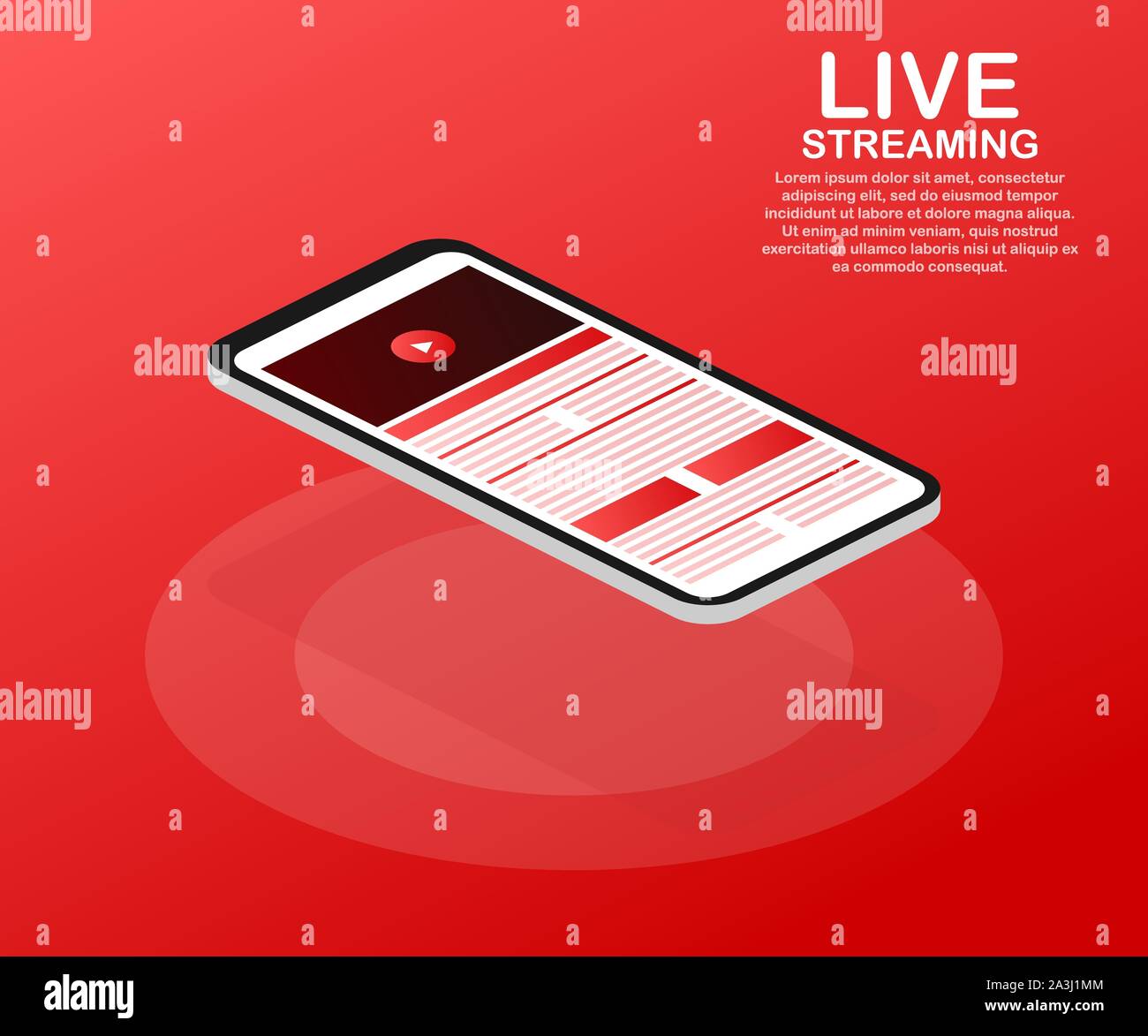 Concept live streaming for web page, banner, presentation, social media ...