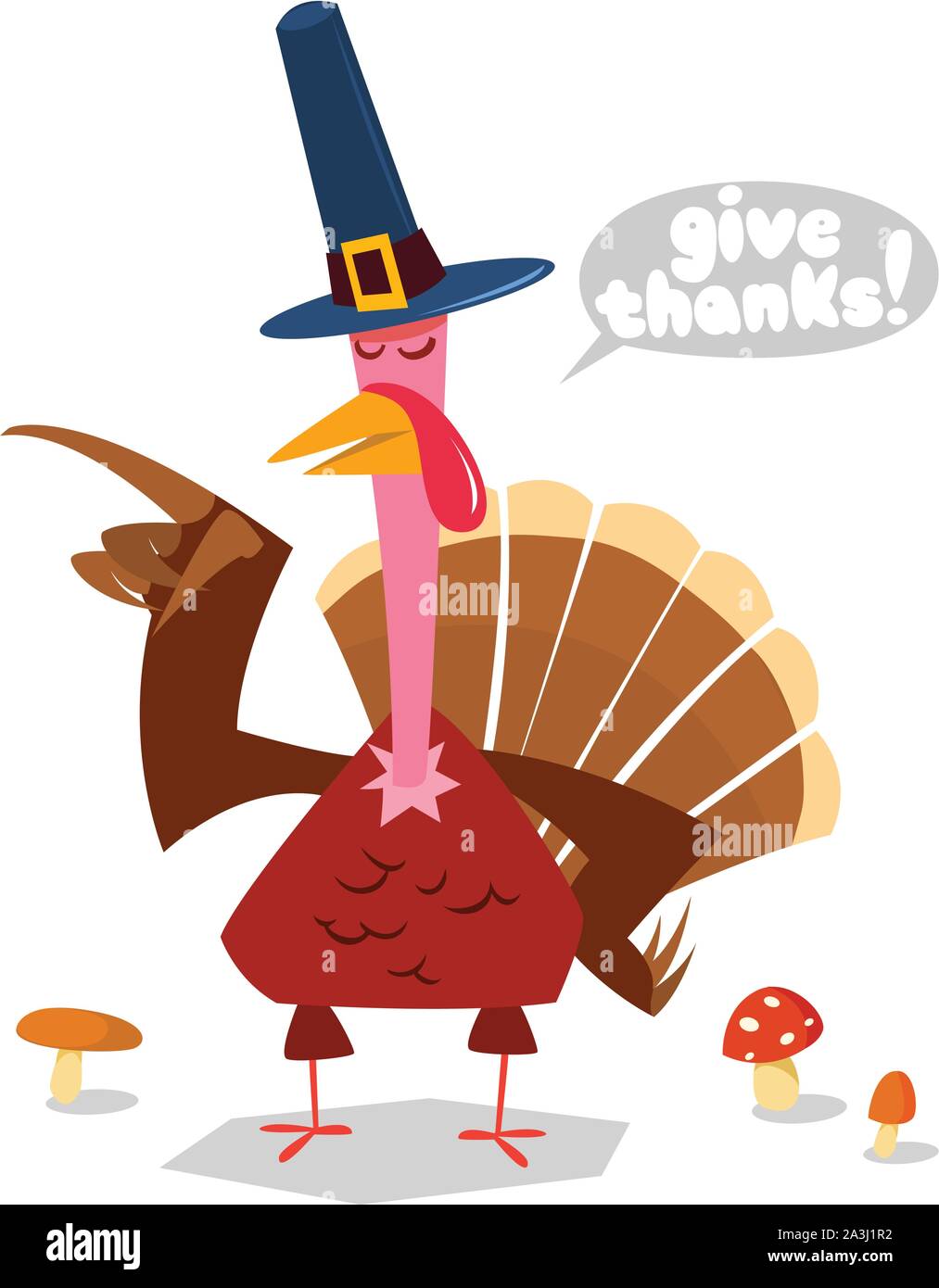 Smiling Turkey Bird Cartoon Character Looking With Speech Bubble And ...