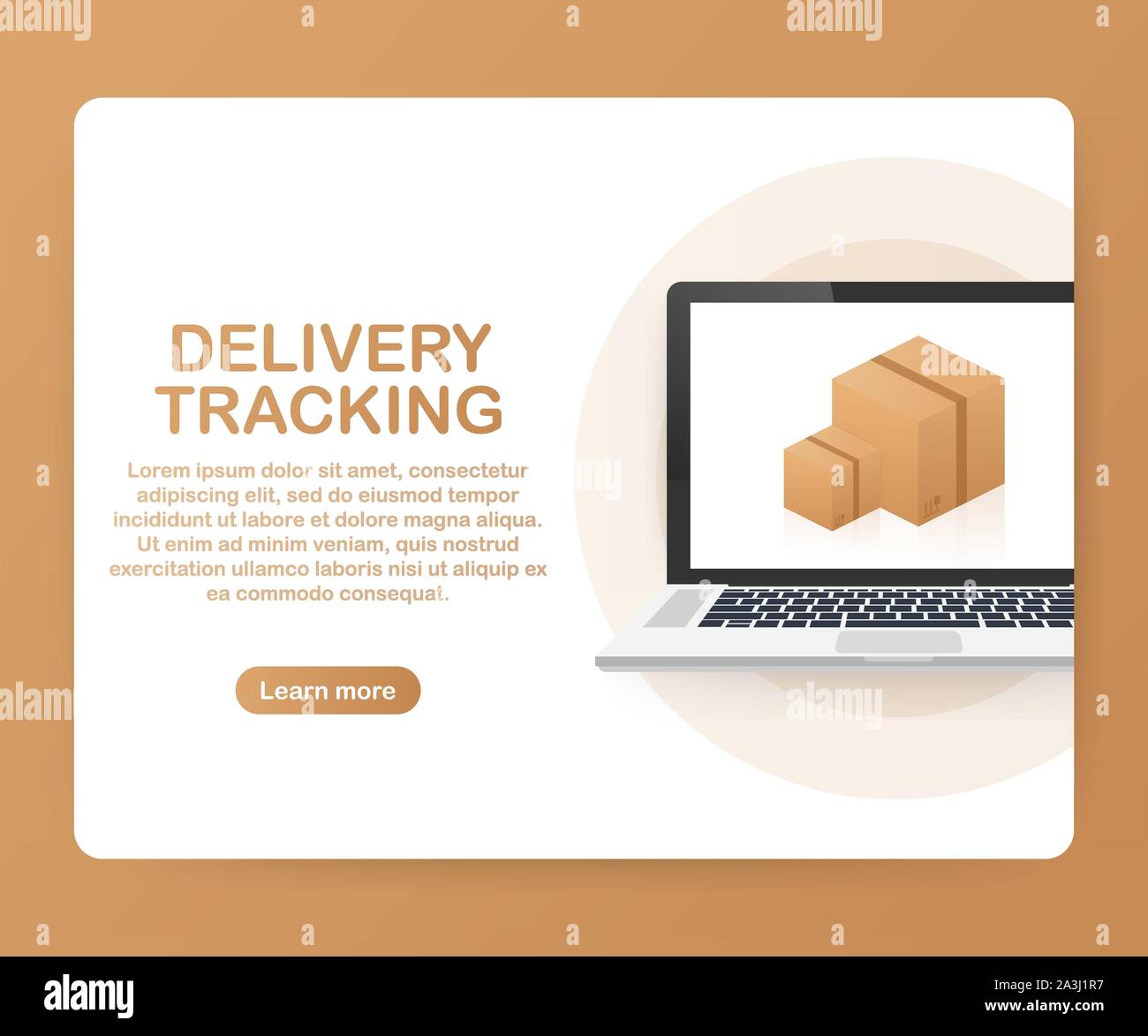Parcel tracking website on laptop screen. Online package tracking ...