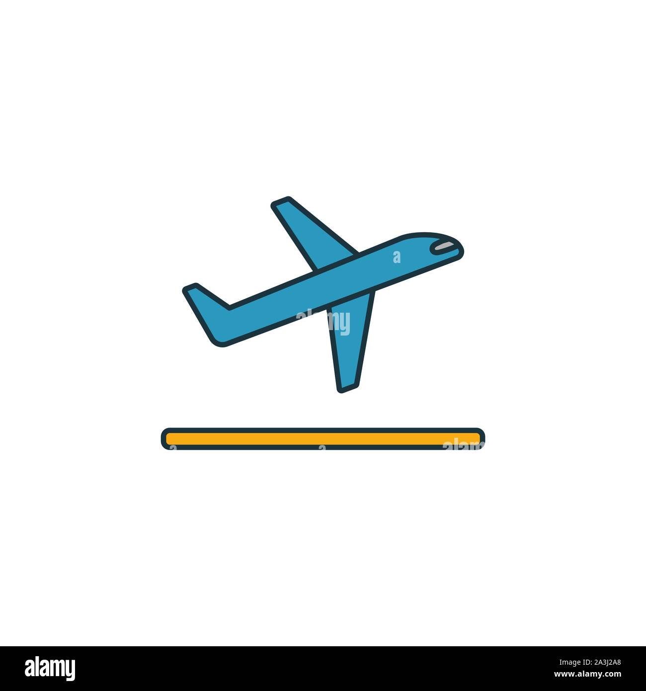 Takeoff icon. Outline filled creative elemet from airport icons ...
