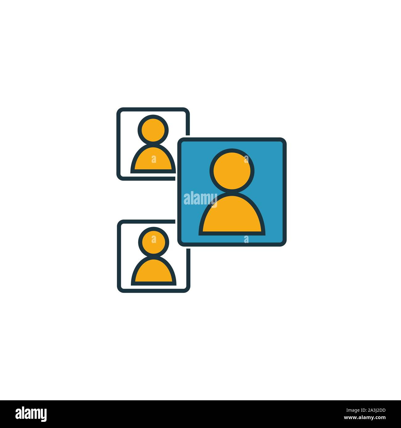 Video Conference icon. Outline filled creative elemet from visual ...