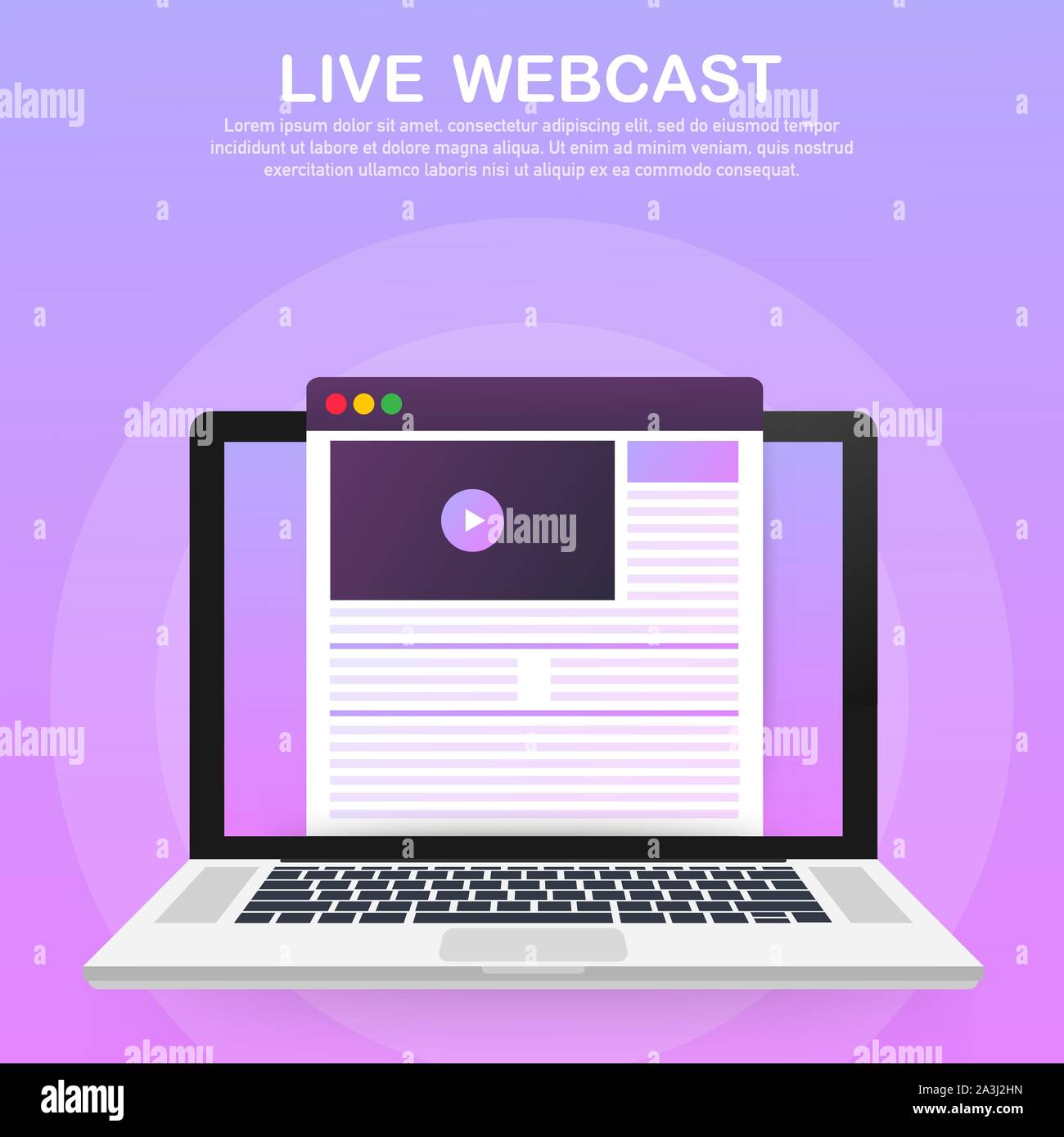 Concept live webcast for web page, banner, presentation, social media ...