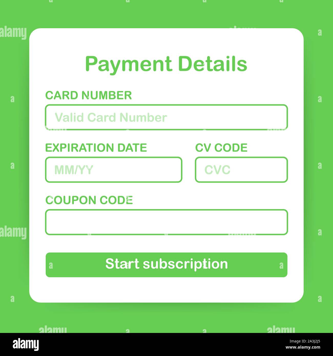 Online payment form. Online digital invoice on laptop. Vector stock ...