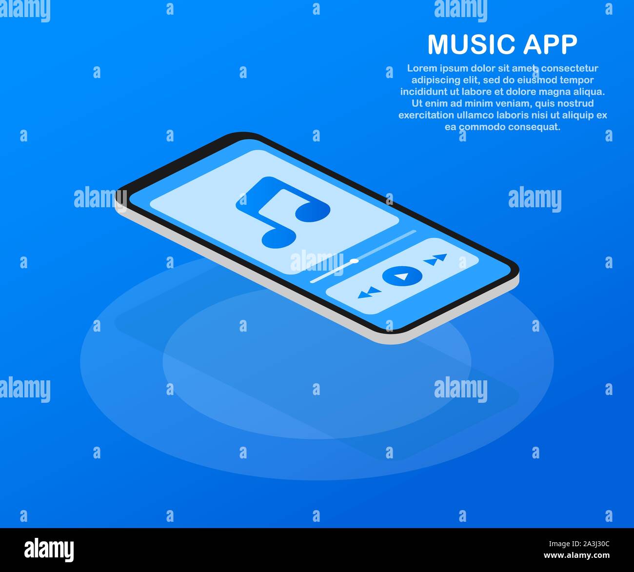 Mobile Application Interface. Music Player. Music app. Vector stock ...