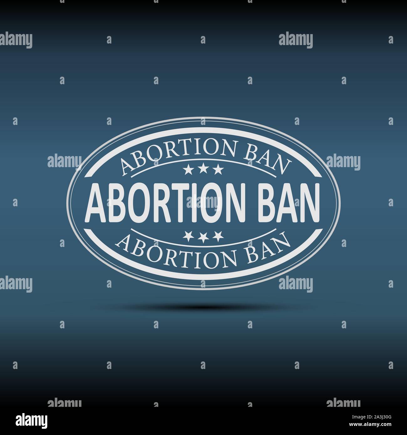 badge icon and Abortion Ban text inside on a blue background Stock ...