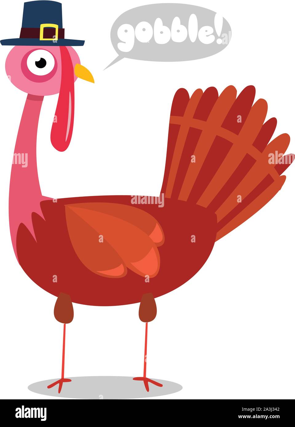 Smiling Turkey Bird Cartoon Character Looking With Speech Bubble And ...