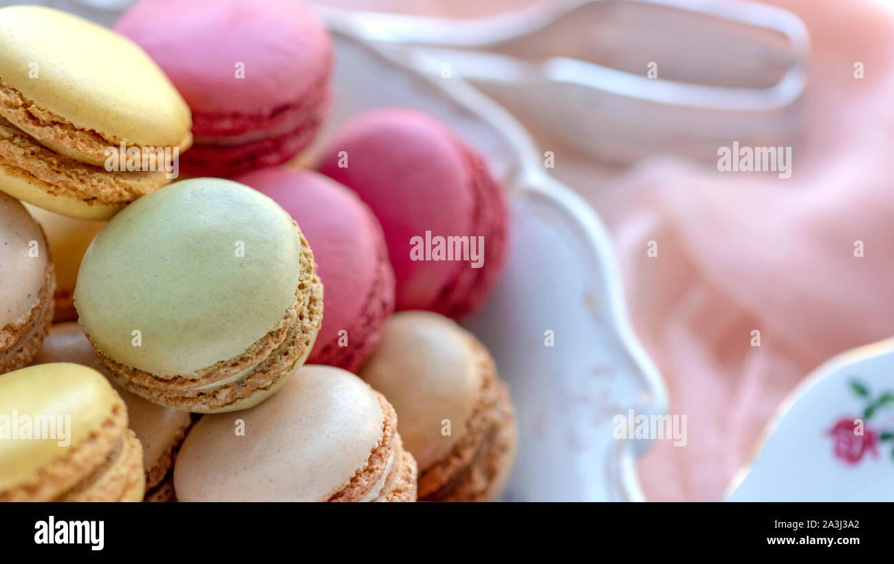 French macarons pretty pastel delights Stock Photo - Alamy