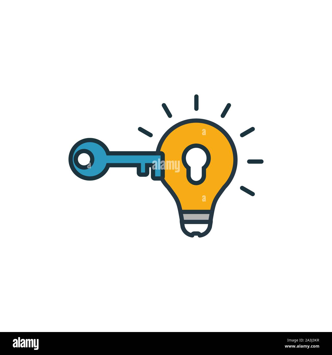 Key Idea icon. Outline filled creative elemet from advertising icons ...