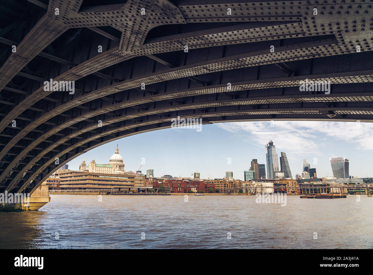 London city Centre. Photo taken from below Blackfriars Railway Bridge ...