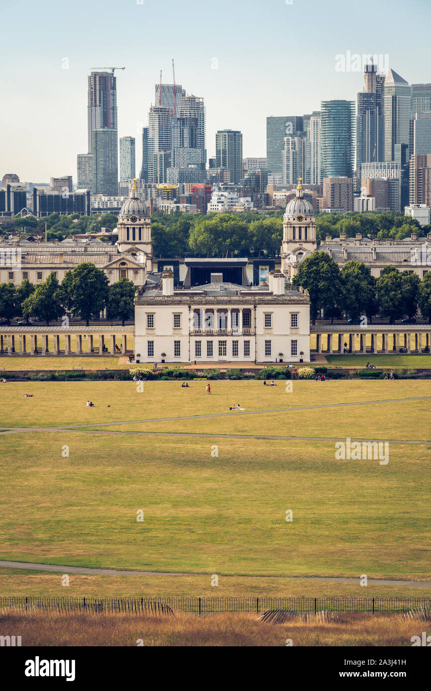 London panorama seen from Greenwich park viewpoint Stock Photo - Alamy