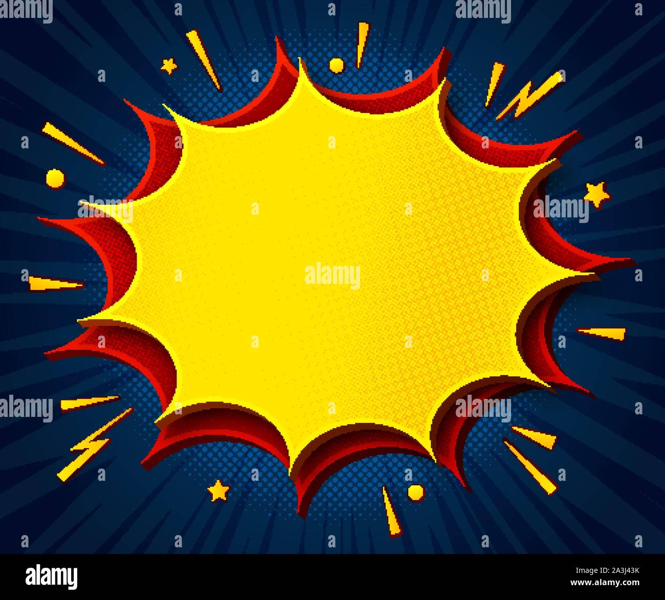 Comics background. Cartoon poster in pop art style with yellow-red ...