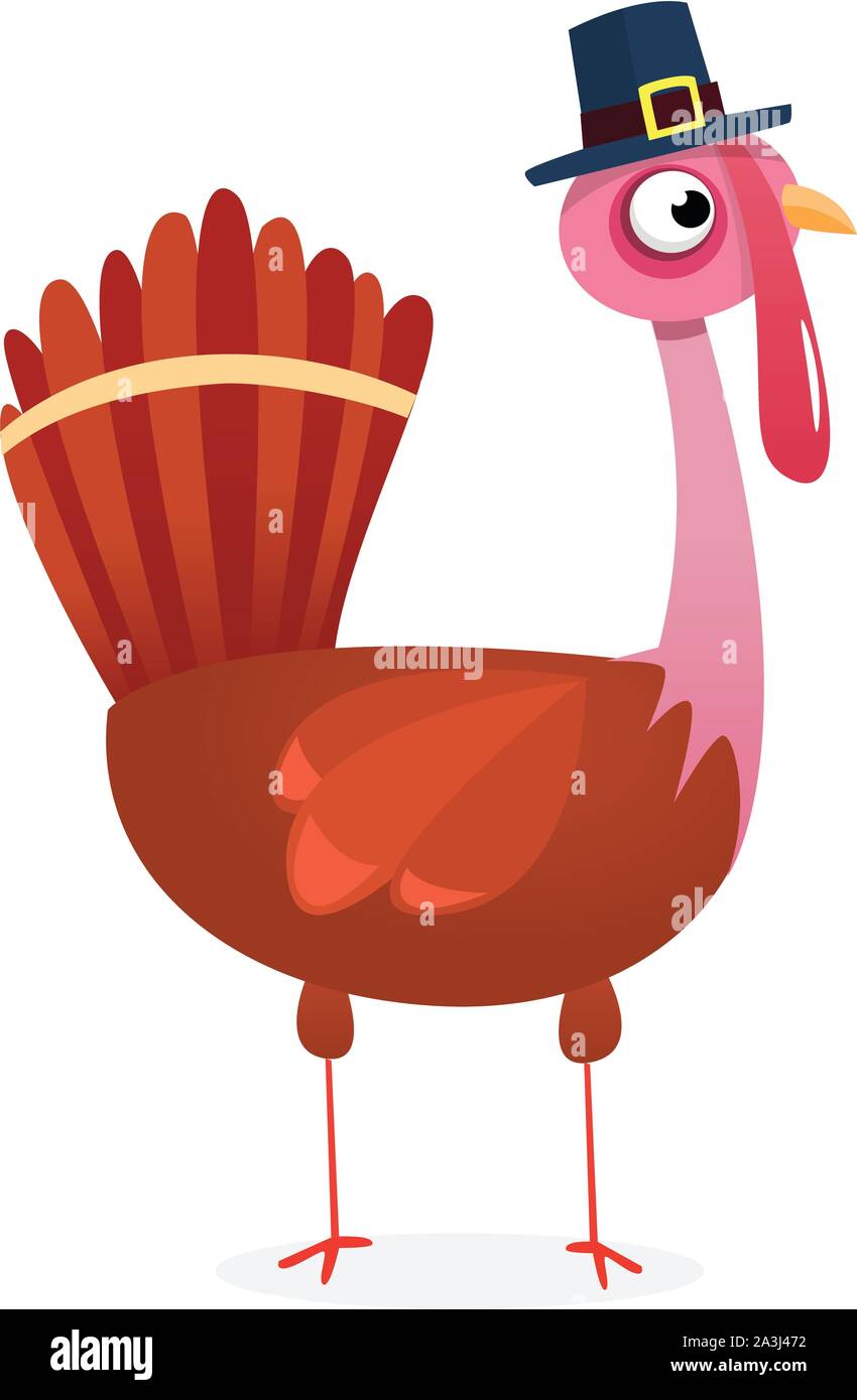 Vector illustration of a smiling cartoon turkey. Thanksgiving day Stock ...