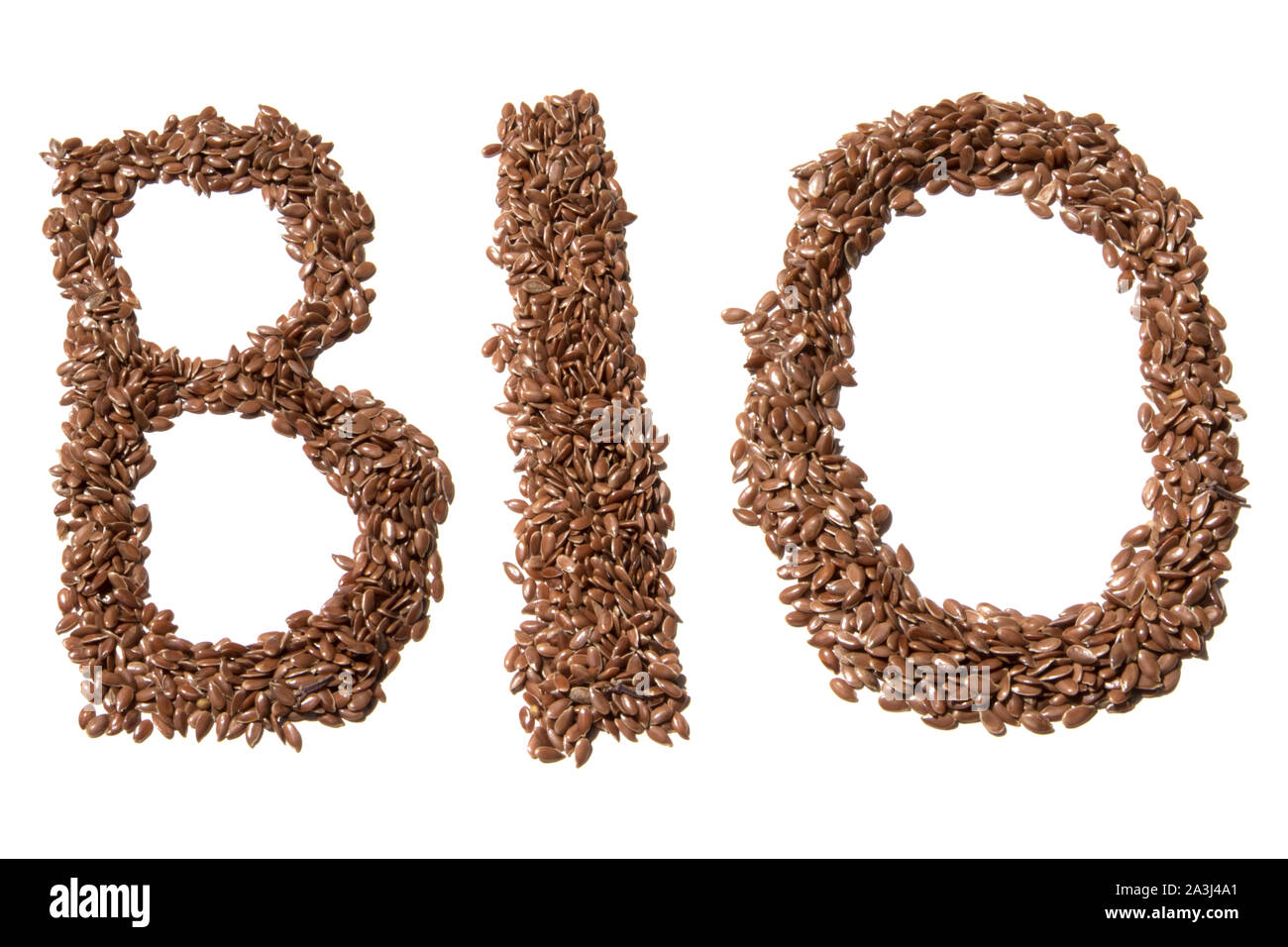 Linseed bio sign photo. Beautiful picture, background, wallpaper Stock ...