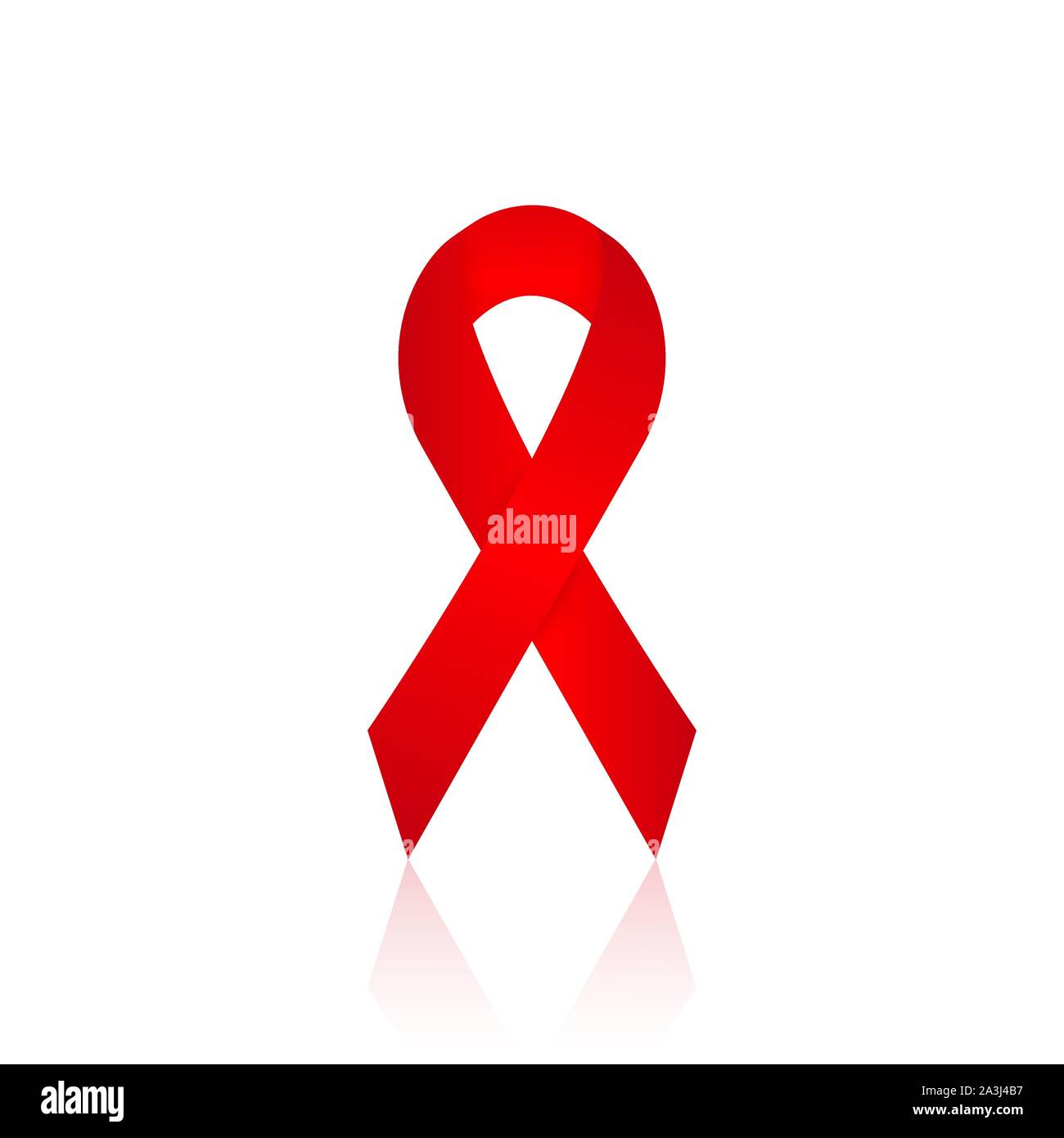 Red ribbon aids awareness, vector stock illustration solidarity concept ...